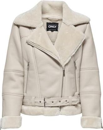Only Onlagnete Faux Leather Biker JKT CS OTW Veste de Motard, Pumice Stone, L Femme