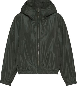 Max Mara Femme, Vestes, Vert, Taille: 34 FR Veste &agrave; capuche en taffetas