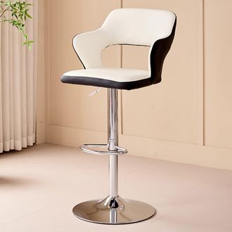 Generic H&ouml;henverstellbarer Barhocker aus Leder mit R&uuml;ckenlehne und Armlehnen, drehbarer K&uuml;chenstuhl f&uuml;r Restaurant, B&uuml;ro und Esszimmer - Rotes Design