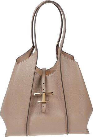 Tod's Femme, Sacs, Beige, Taille: ONE Size T Timeless Small Shopping Bag