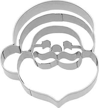 RBV BIRKMANN Weihnachtsmann-Kopf Ausstecher, Edelstahl, sp&uuml;lmaschinengeeignet, 6 cm, Silber