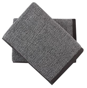 Everplush Company Diamond Jacquard Badetuch, Mikrofaser Baumwolle, Grau, (Pack of 2) Bath Towels (30 x 56 in), 2