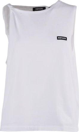 Rotate Rotate Birger Christensen, Femme, Tops, Blanc, Taille: 42 FR Canotta in jersey brillante