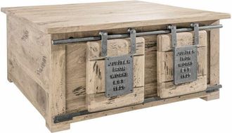 Massivmoebel24 Truhe Mango 90x90x45 whitewash lackiert RAILWAY 364