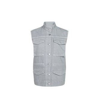 Calvin Klein Veste droite sans manches en coton m&eacute;lang&eacute;