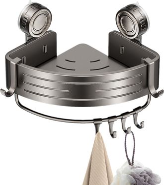 Generic Saugnapf - Aufbewahrungskorb zur Wandmontage, abnehmbares Eckregal, multifunktionale Duscheinheit, ohne Klebstoff | f&uuml;r K&uuml;che, Wohnzimmer, Badezimmer