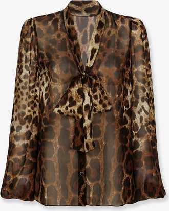 Dolce & Gabbana Chiffon shirt with animal print - DOLCE & GABBANA - gender_Woman