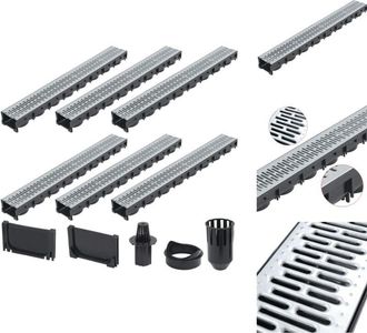 vidaXL Abfl&uuml;sse - Living Entw&auml;sserungskan&auml;le 6 Stk. Verzinkter Stahl 6 m