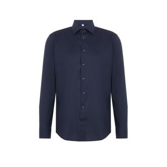 Seidensticker Kent Slim Fit Hemd aus Baumwolltwill in Blau