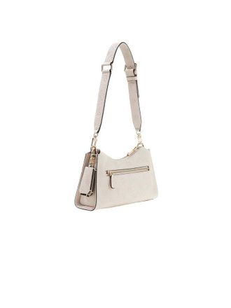 Guess Womens Shoulder Bag Off White Logo Polyurethane - Shoulder-Bags