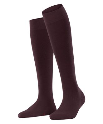 Falke Damen Kniestr&uuml;mpfe Softmerino W Kh Wolle Baumwolle lang einfarbig 1 Paar, Rot Barolo 8596, 35-36