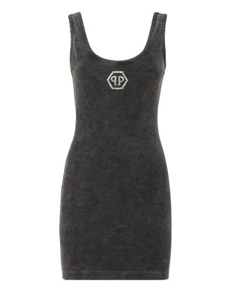 Philipp Plein Rib Mini Tank Dress Hexagon