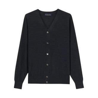 Brooks Brothers Merino Woll Cardigan - - Knitwear - Herren - Grau - 2XL