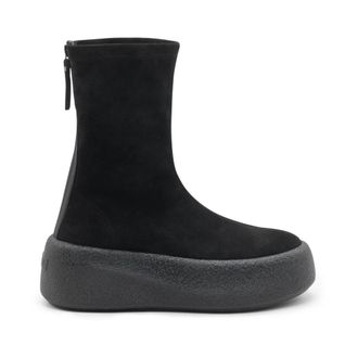 Vic Mati&eacute; Schwarzer Stretch-Leder Stiefelette - - Shoes - Damen - Schwarzk - 39 EU