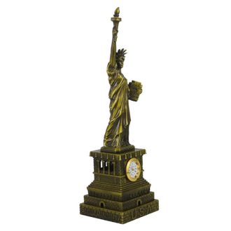BESPORTBLE Freiheitsstatue Metall Modell Schreibtisch Dekoration mit Uhr Eisenlegierung Handgefertigt Vielseitige Desktop Ornament f&uuml;r Wohnzimmer B&uuml;ro und Schlaf