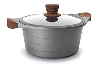 Lacor Lacor 27320 Bratentopf mit Glasdeckel, Aluminium, grau, 27 x 23 x 12 cm