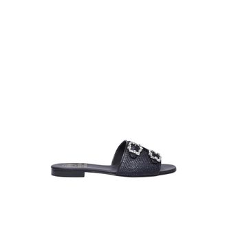 Edhen Milano Ciabattina in Rafia - - Shoes - Damen - Schwarzk - 37 1/2 EU