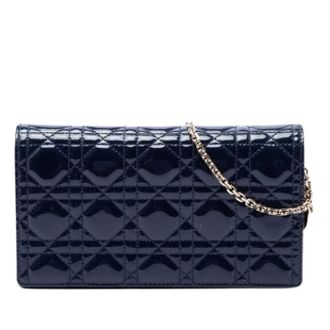 Dior Pre-owned Sac bandouli&egrave;re matelass&eacute; en cuir verni - Femme - Pre-owned - Bleu - Taille: ONE Size