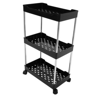 Lurrose Lagiger Aufbewahrungswagen mit R&auml;dern Stabiler K&uuml;chen Badregal Organizer Mobiler Vielseitiger Trolley mit Abnehmbaren Ablagen Platzsparend f&uuml;r Kleine 