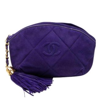 Chanel Pre-owned Sac bandouli&egrave;re matelass&eacute; en daim - Femme - Pre-owned - Violet - Taille: ONE Size
