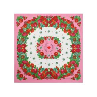 Moschino Femme, Accessoires, Rose, Taille: ONE Size Foulard en Soie Imprim&eacute;e