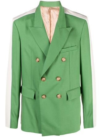 Ahluwalia Studio Sakko in Colour-Block-Optik - Grün