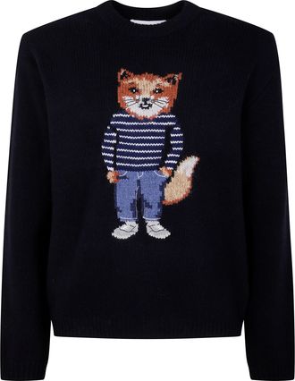 Maison Kitsuné Dressed Fox Intarsia Wool Jumper
