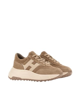 Hogan Womens Sneakers Hi-Fi Beige Brown Trainers