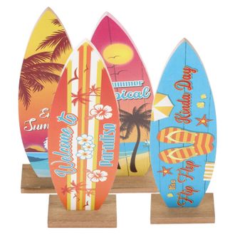 BESPORTBLE 4 St&uuml;ck Teiliges Holz Surfbrett Tischdeko Mediterrane Strandornamente Miniatur Surfboard Schlafzimmer Dekorationsfigur f&uuml;r Sommer Wohnaccessoires