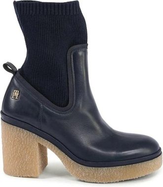 Tommy Hilfiger Femme, Chaussures, Bleu, Taille: 38 EU Bottines en cuir
