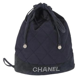 Chanel Sac Seau en Satin Pre-owned - Femme - Pre-owned - Bleu - Taille: ONE Size