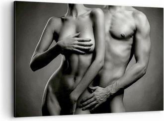 Arttor Wandbilder Dekoration Wohnzimmer Frau Mann Nackt Paar Bilder auf Leinwand 120x80cm Leinwandbild Schlafzimmer Küche Deko Wand Kunstdruck Art Groß XXL W