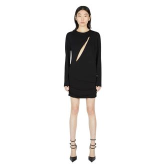 Versace Slashed Mini Dress - - Dresses - Damen - Schwarzk - XS