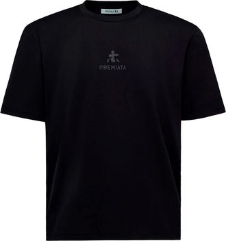 Premiata Femme, Tops, Noir, Taille: 42 FR T-shirt en coton avec d&eacute;tails thermocoll&eacute;s et finition &agrave; chaud