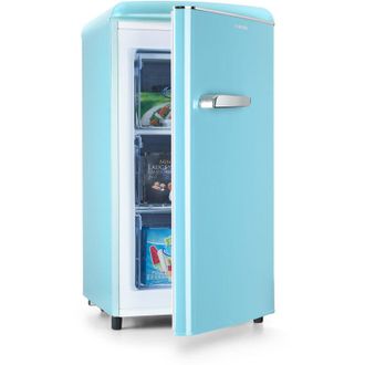 Klarstein Klarstein Laika Gefrierschrank - 60 Liter Gesamtvolumen, Thermostat mit 5 Stufen, 0 bis -18 &deg;C, 3 Einsch&uuml;be, freistehend, Retro-Design, blau