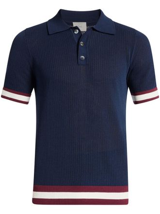 CH&Eacute; Studios polo &agrave; d&eacute;tails ray&eacute;s - Bleu
