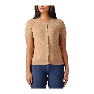 Tommy Hilfiger Mini Strick-Cardigan-Top - - Knitwear - Damen - Braun - S