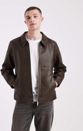Jack & Jones Jacke aus Kunstleder in Braun-Brown
