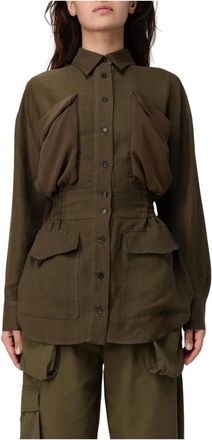 Pinko Pinko, Femme, Vestes, Vert, Taille: 34 FR Light Vestes