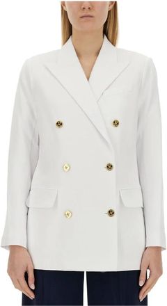 Michael Kors Femme, Vestes, Blanc, Taille: 36 FR Blazer en cr&ecirc;pe