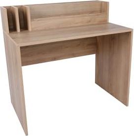 Hanah Home Elegant Oak Study Desk, 100 cm x 60 cm x 105 cm | 100% Melamine Coated Particle Board, 18 mm Thick | Perfect for Country-Style Home Office & Study