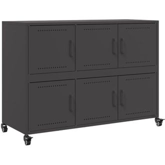 vidaXL Sideboard Schwarz 100,5x39x72 cm Stahl Vidaxl 297624