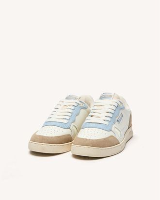 Faguo Baskets basses &eacute;cru & bleu clair cuir - COMMUTE 1