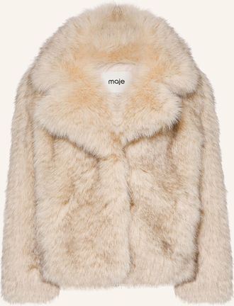 Maje Kunstfell-Jacke beige
