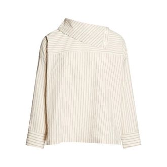 Yves Salomon Asymmetrisch geschnittene Popeline-Bluse - - Blouses & Shirts - Damen - Beige - M