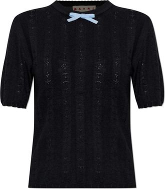Marni Femme, Pulls, Bleu, Taille: 36 FR Haut en laine avec encolure ronde