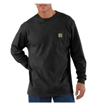 Carhartt Work in Progress Herren Workwear Jersey Pocket Langarmshirt K126 (Regular & Big & Tall Größen) Arbeits-T-Shirt, schwarz, 4X-Large Hoch