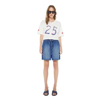 Mother Femme, Tops, Blanc, Taille: 38 FR The Airball V Neck Football Jersey