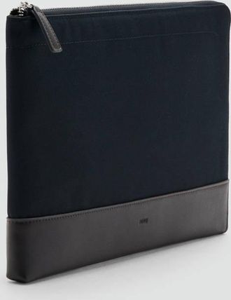 Mango Housse ordinateur portable d&eacute;tails cuir marron - Homme - Taille unique - MANGO MAN