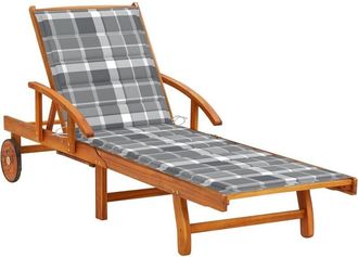 vidaXL Vidaxl - Chaise longue de jardin avec coussin Bois dacacia solide